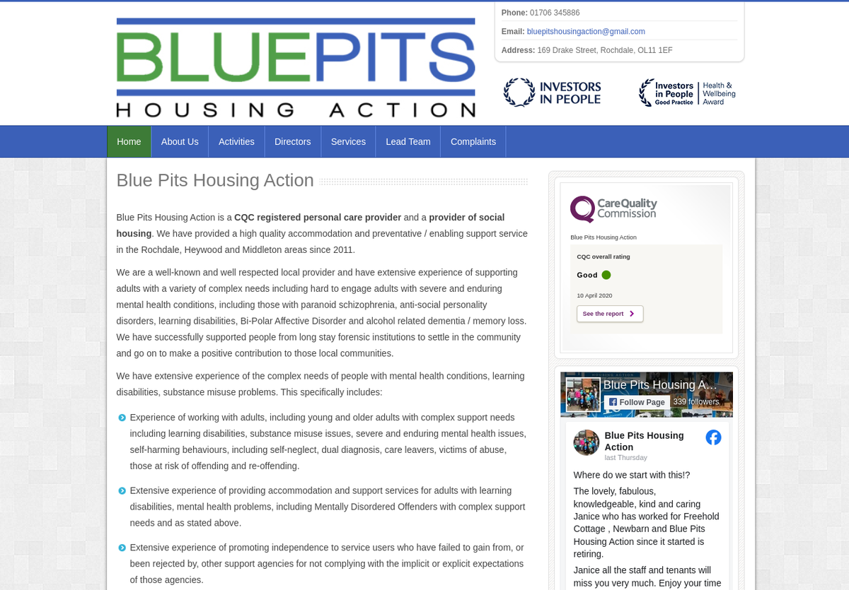 Blue Pits Housing Action | Charity Website | Chobble